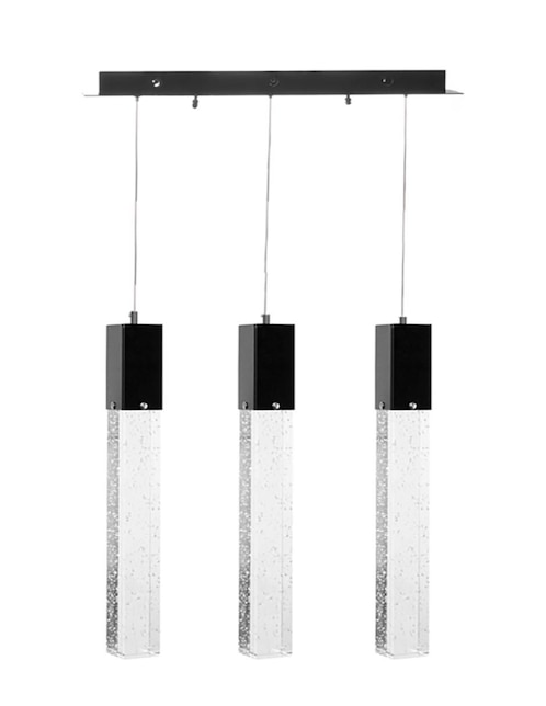 Lámpara colgante LED Gamalux Star 300 rectangular negra de 3 luces 1